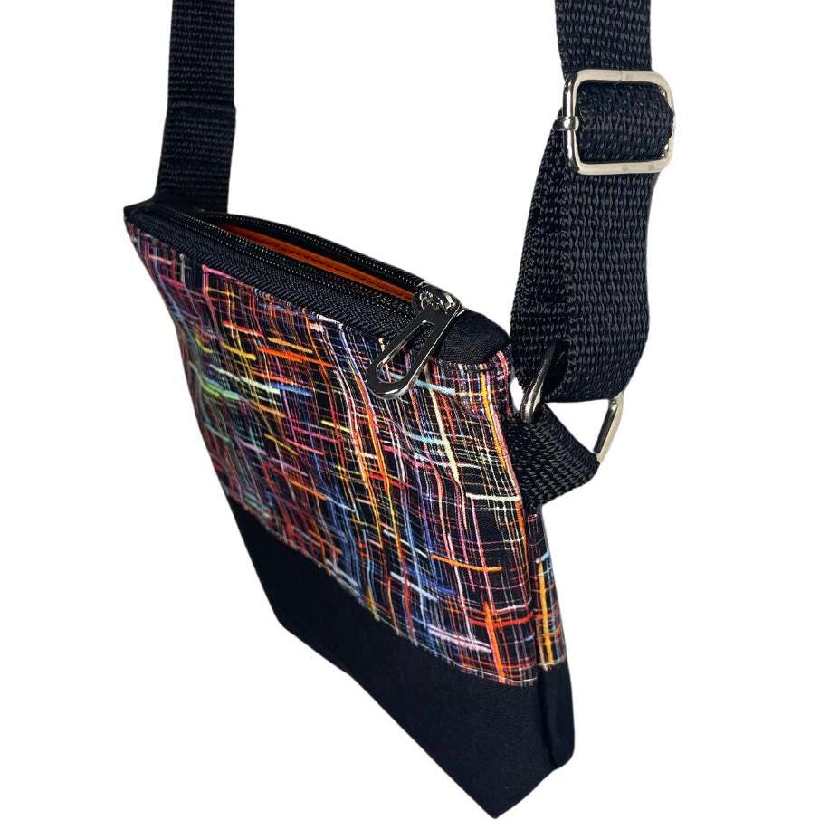 Rave Crossbody Bag: Neon Laser Pattern, Electric and Colorful, Cotton ...