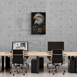 Majestic Eagle General - Regal Bird Canvas Art Print, Military Decor ...