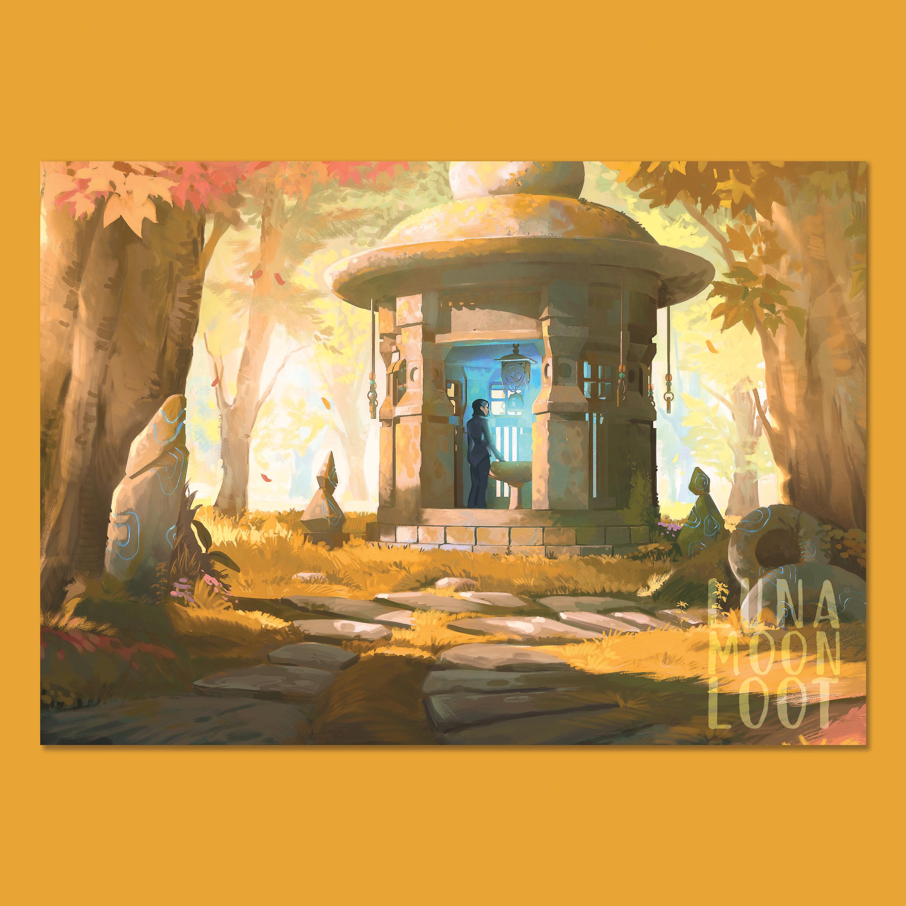 Hidden Temple | Anime Print | Fantasy Poster | Nature Environment Art ...