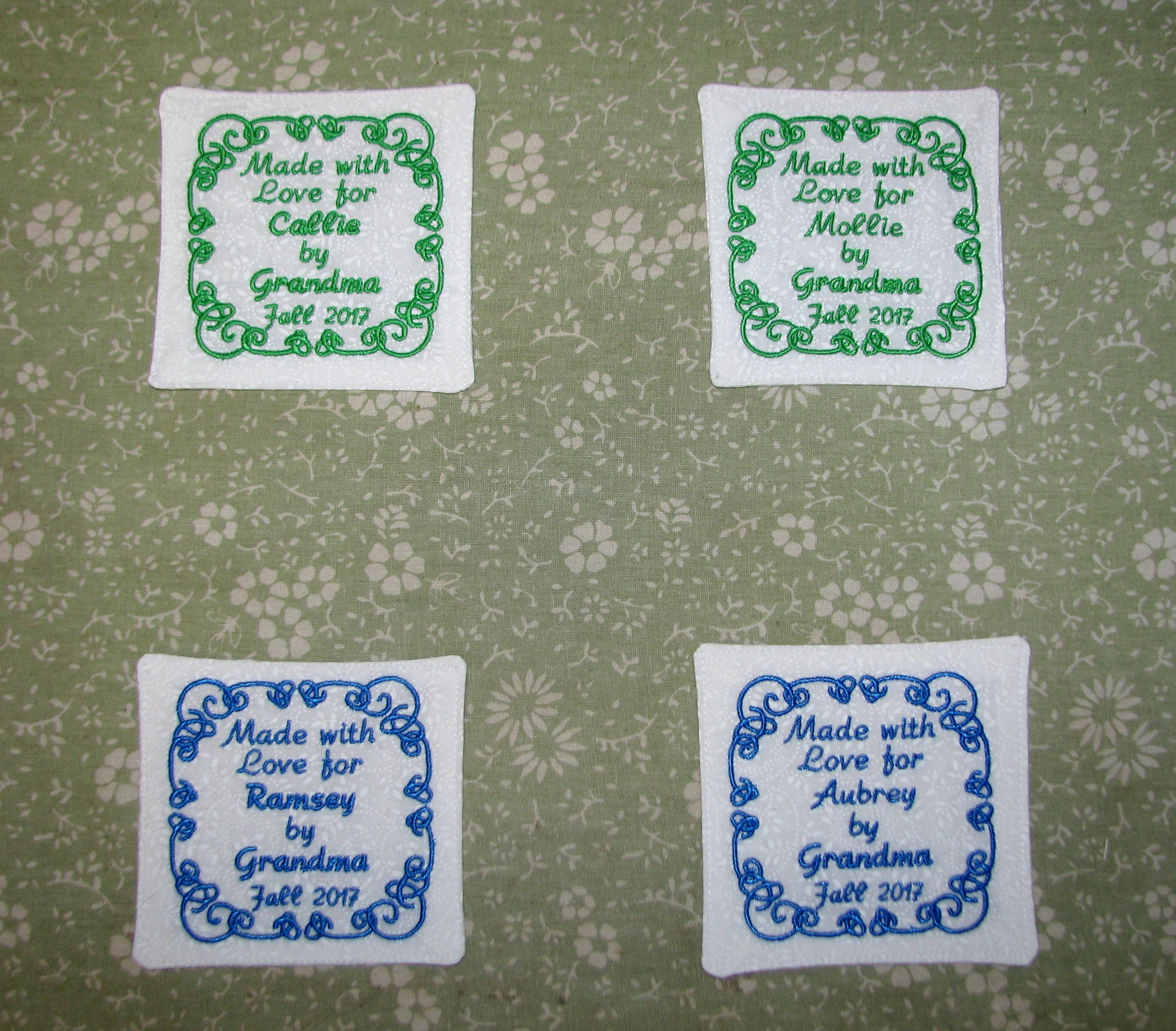 Personalized Custom Embroidered Label. for Quilts | Etsy