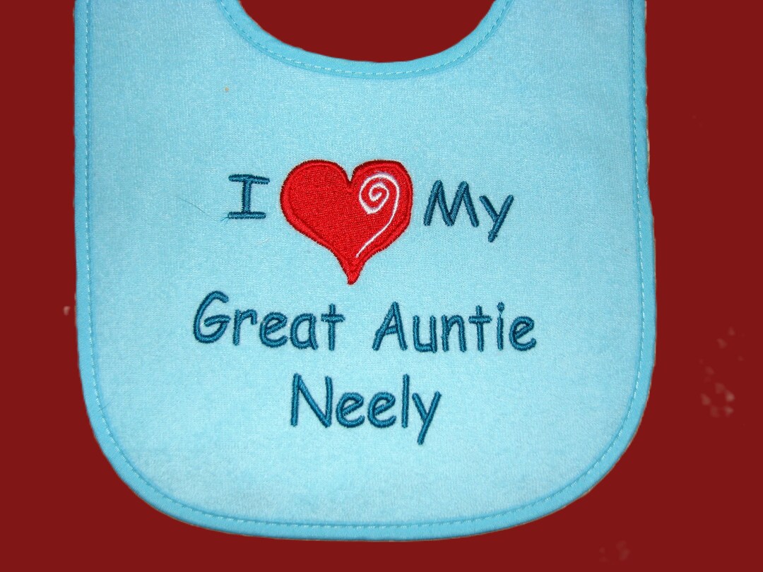 I Heart My Aunt or Great Auntie Personalized Baby Bib or Bodysuit. 3 ...