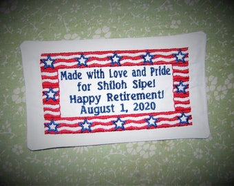 Personalized Custom Embroidered Label. Patriotic Red White | Etsy