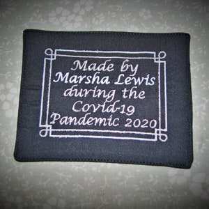 Personalized Custom Embroidered Label. Classic 2 Line Border. | Etsy