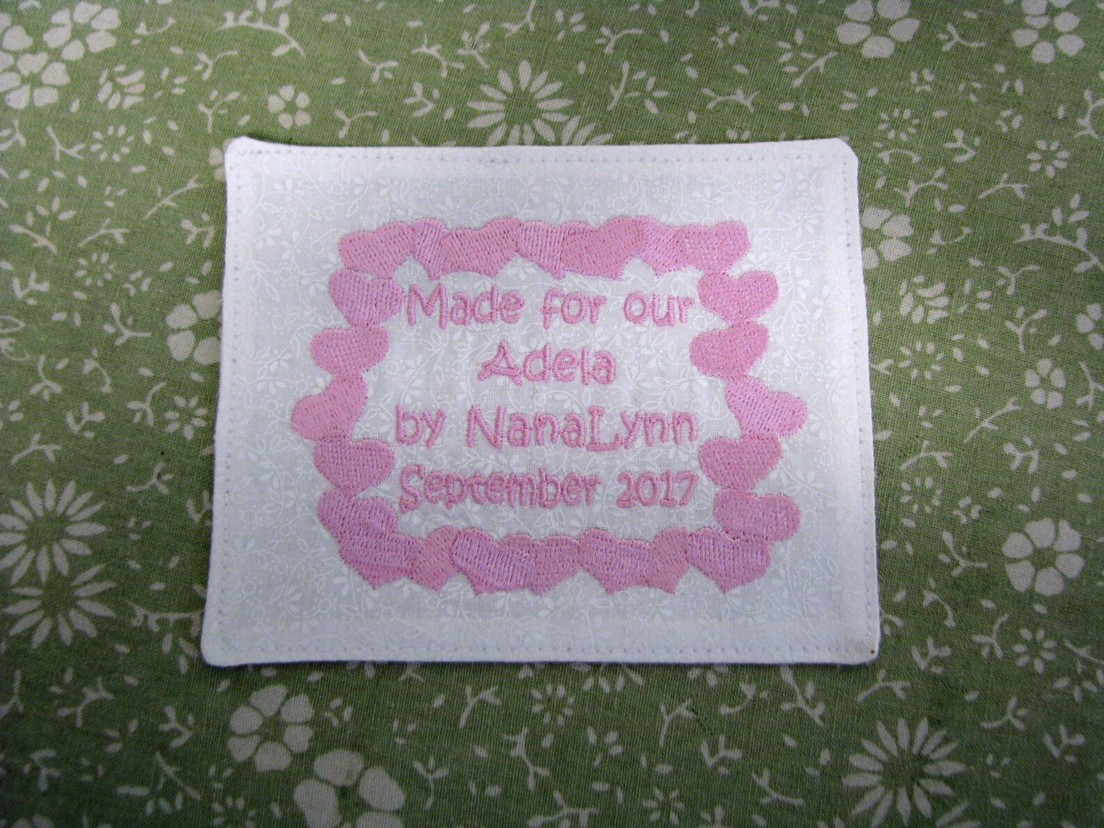 Personalized Custom Embroidered Label. Adorable Heart Border. - Etsy