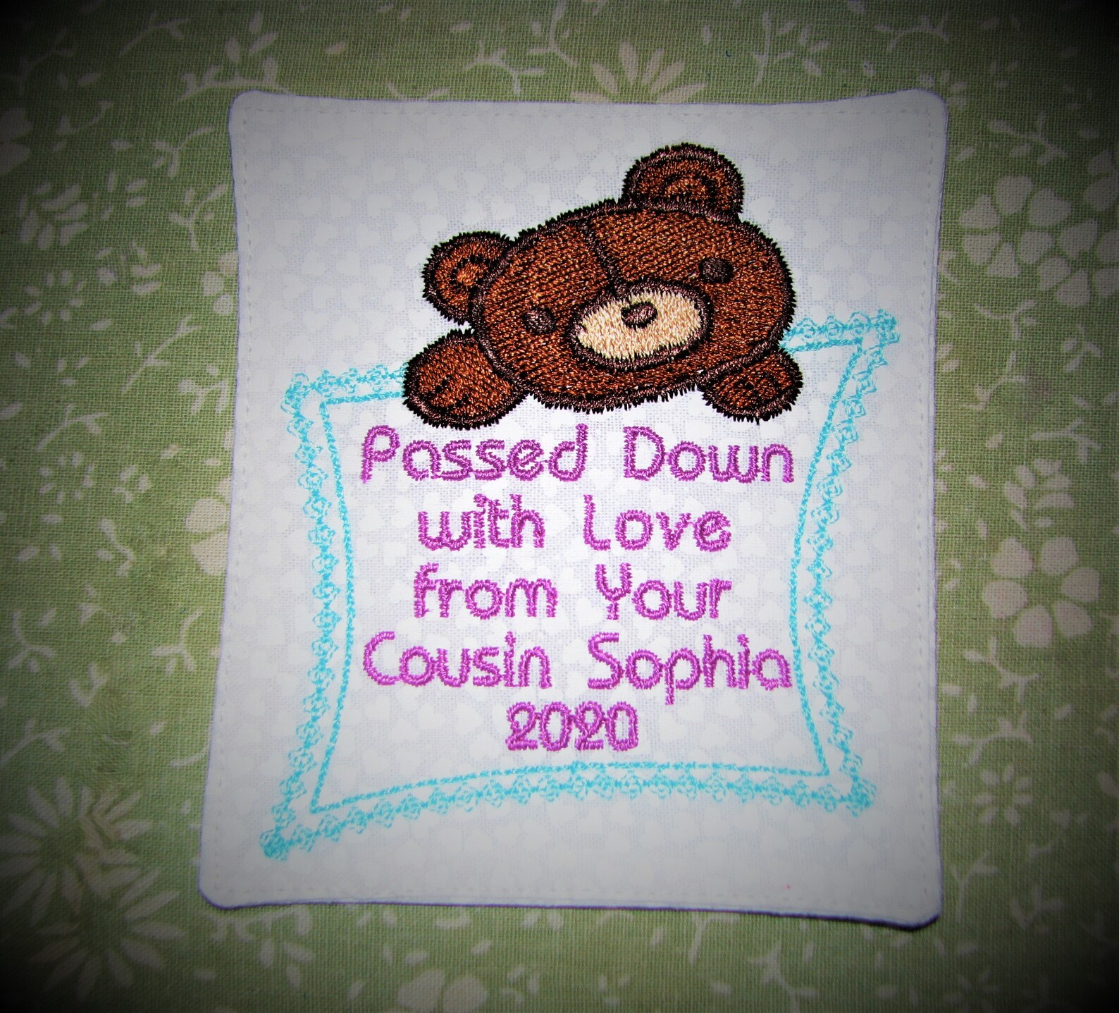 Personalized Custom Embroidered Teddy Bear Label. for Quilts - Etsy