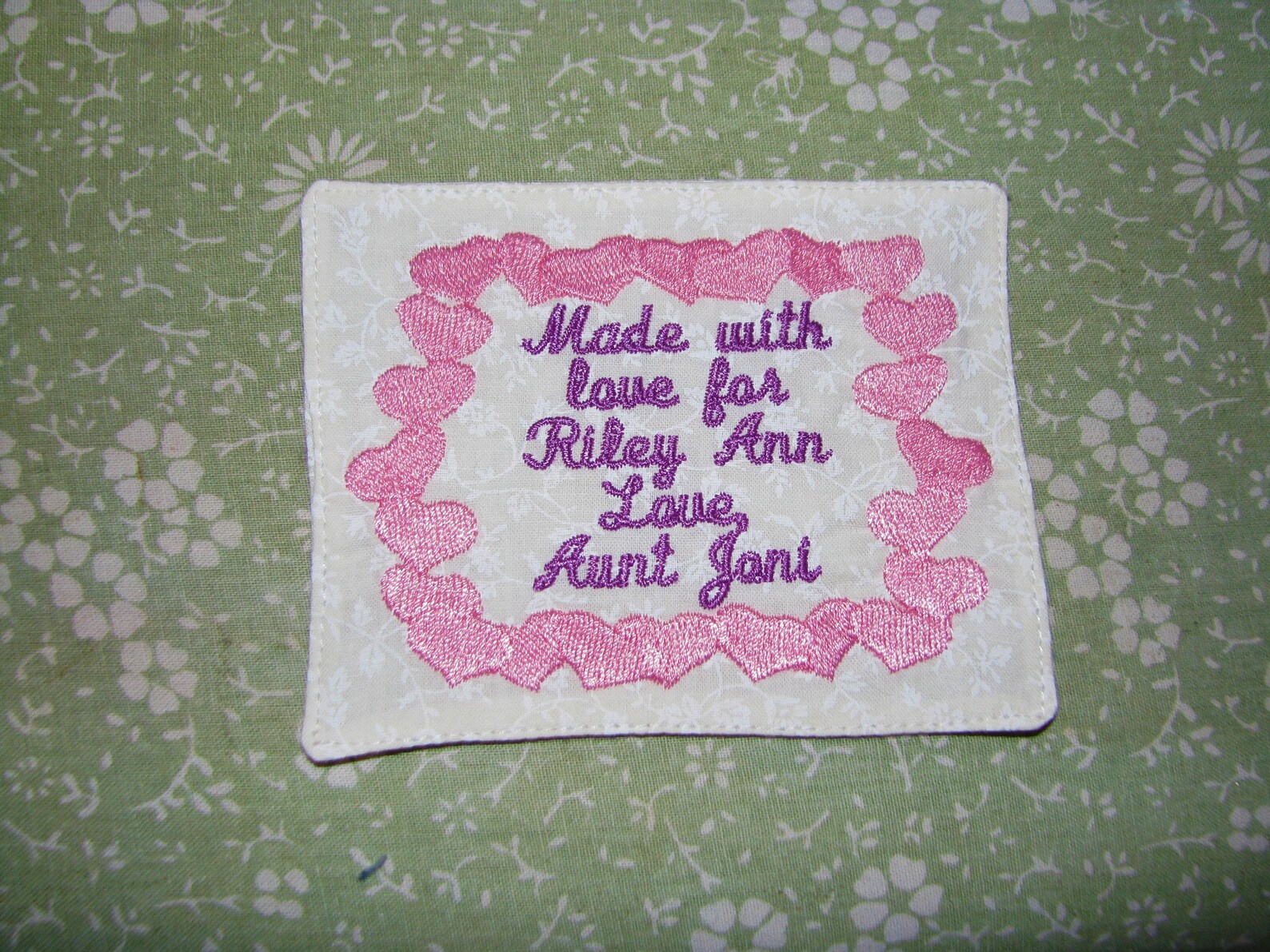 Personalized Custom Embroidered Label. Adorable Heart Border. - Etsy