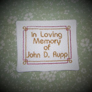 Personalized Custom Embroidered Label. Classic 2 Line Border. - Etsy