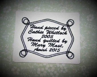 Personalized Custom Embroidered Label. for Memory Quilts and | Etsy