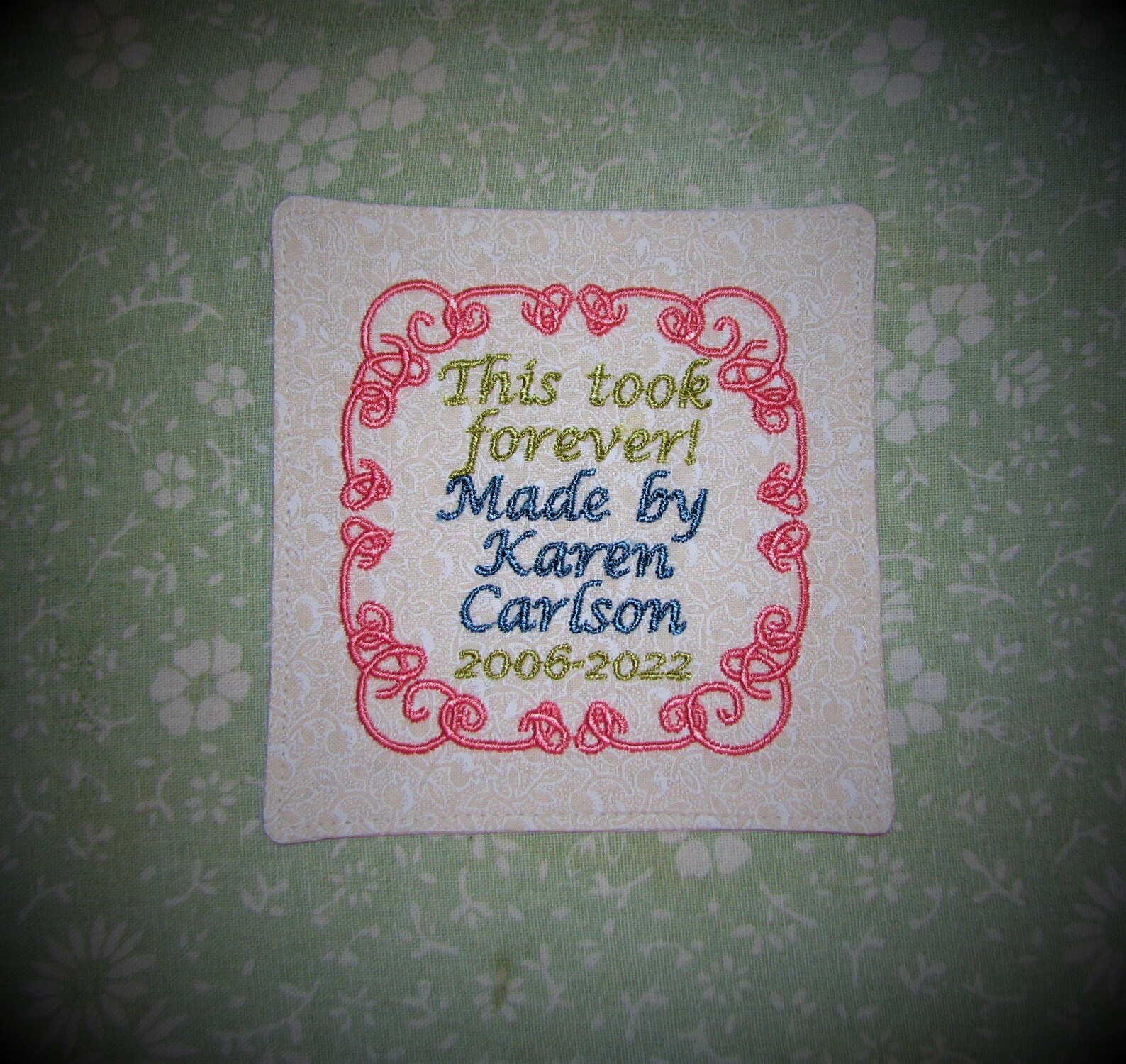 Personalized Custom Embroidered Label. for Quilts - Etsy