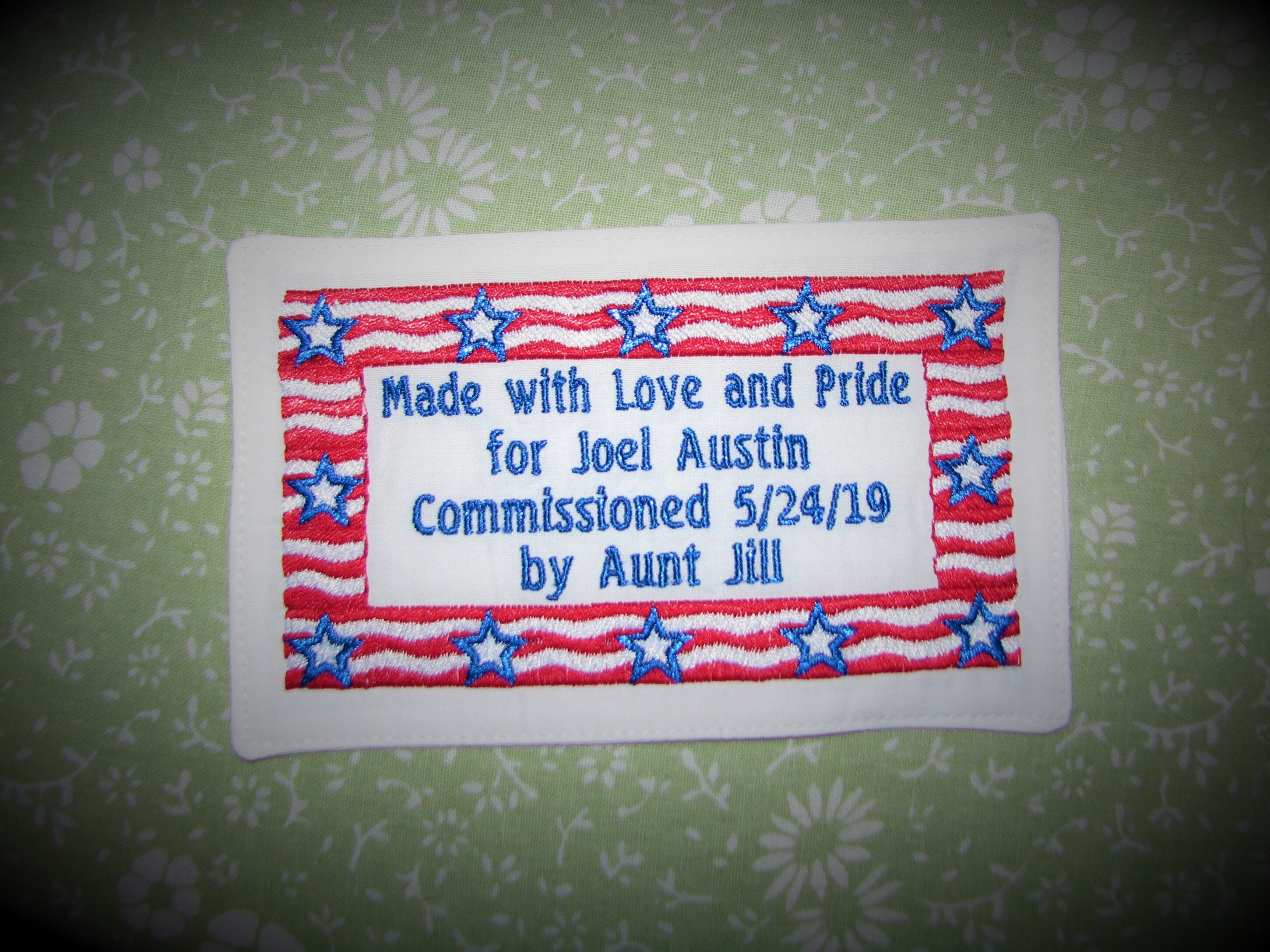 Personalized Custom Embroidered Label. Patriotic Red White - Etsy