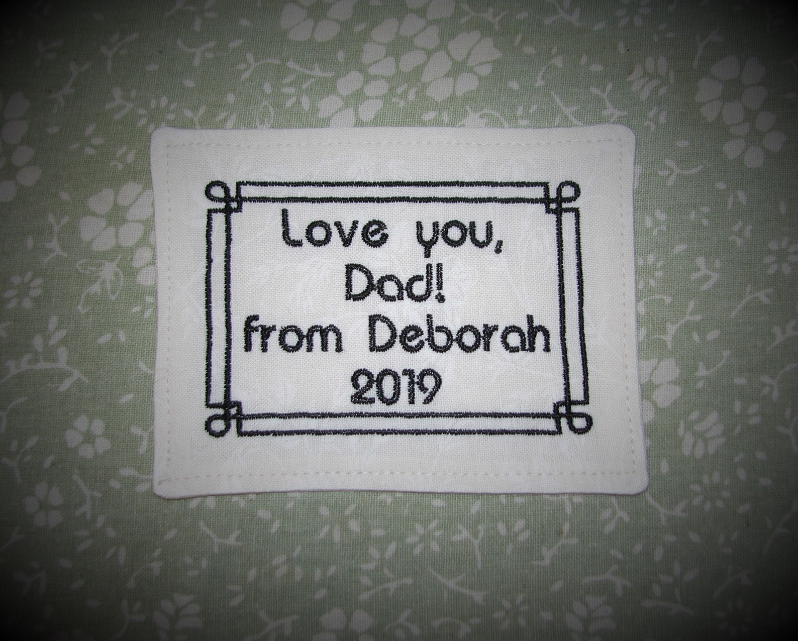 Personalized Custom Embroidered Label. Classic 2 Line Border. - Etsy