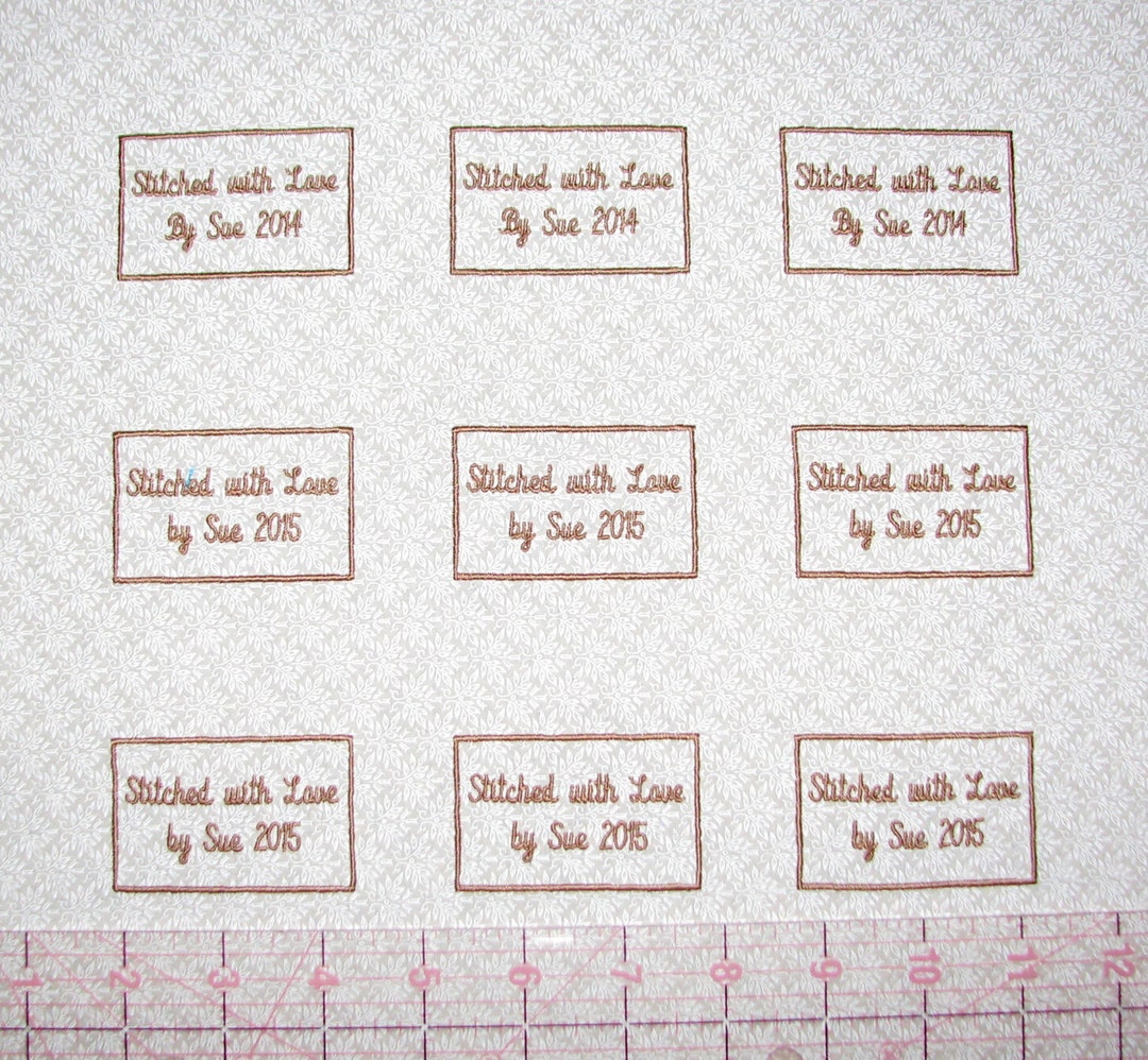 Custom Personalized Machine Embroidered Labels.sheet of 4 or 9 Labels ...