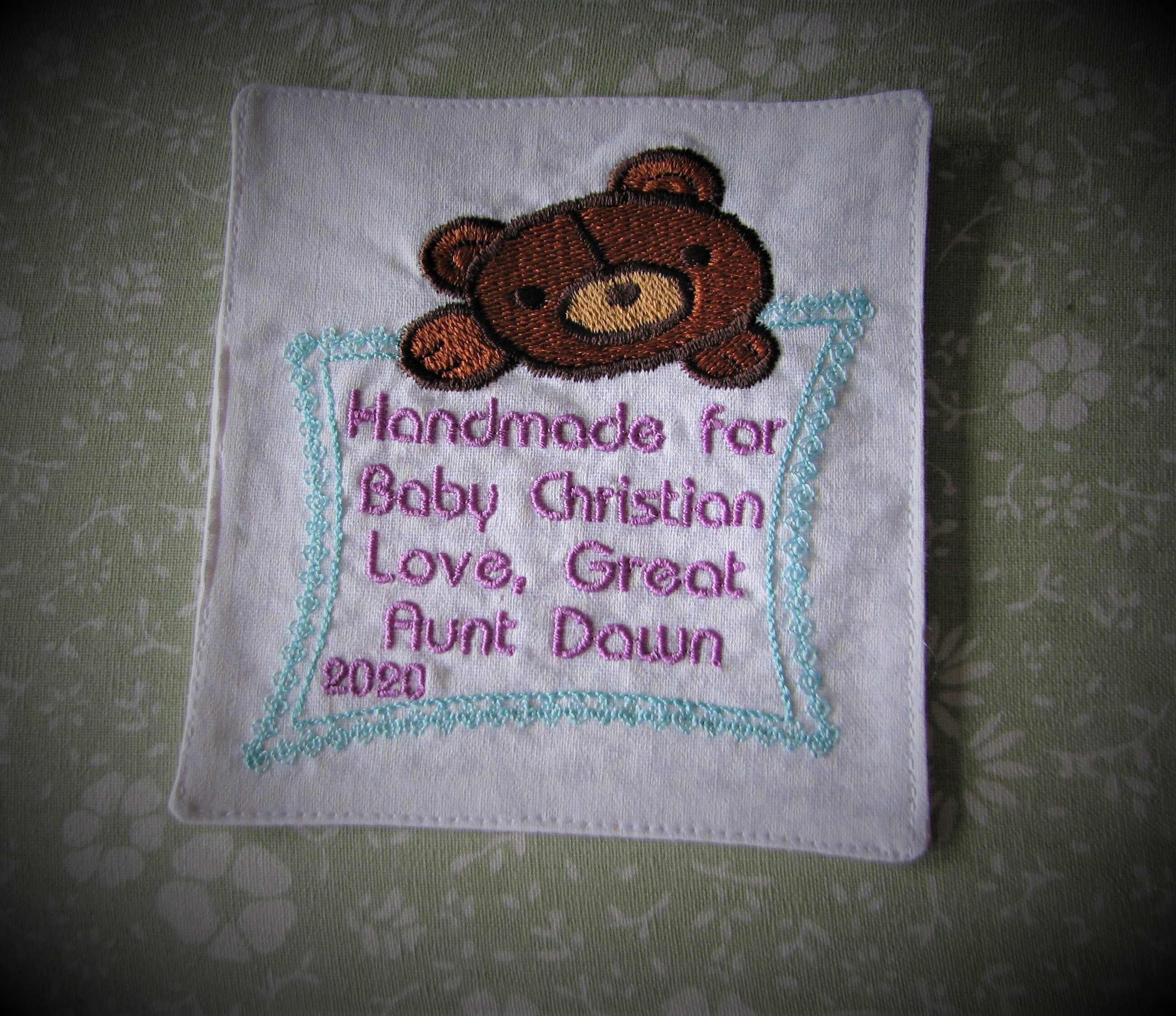 Personalized Custom Embroidered Teddy Bear Label. For Quilts | Etsy
