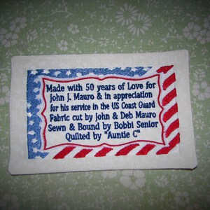 Personalized Custom Embroidered Label. Patriotic Red White | Etsy