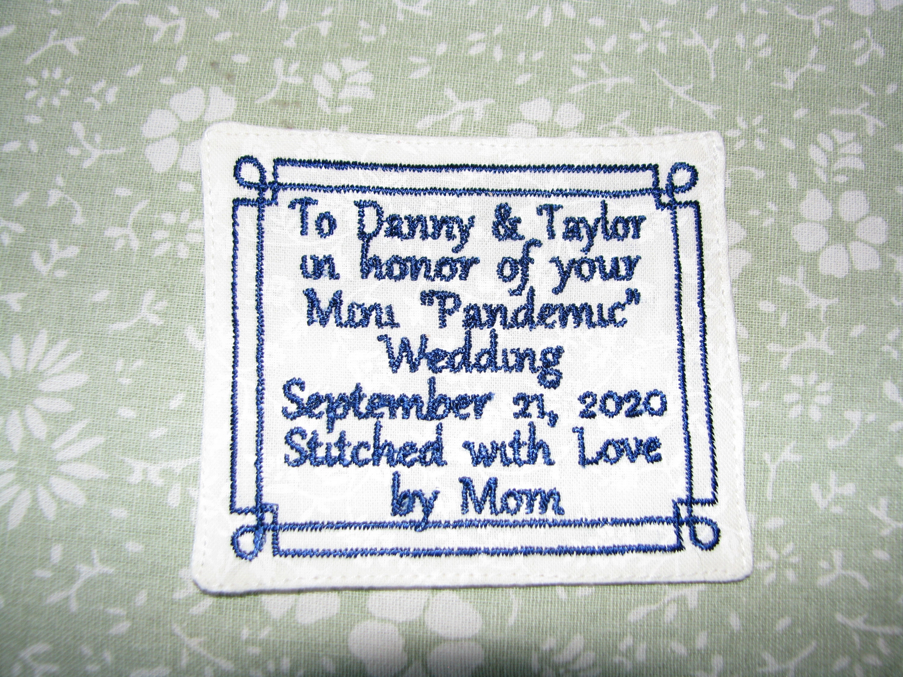 Personalized Custom Embroidered Label. Classic 2 Line Border. - Etsy