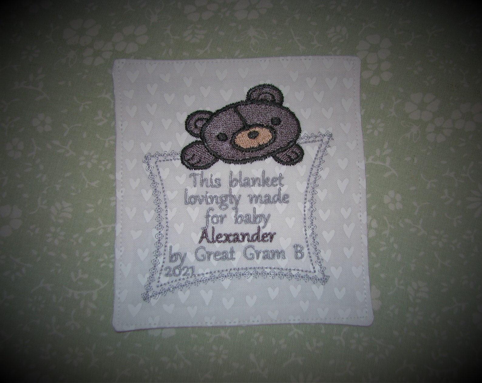 Personalized Custom Embroidered Teddy Bear Label. for Quilts - Etsy