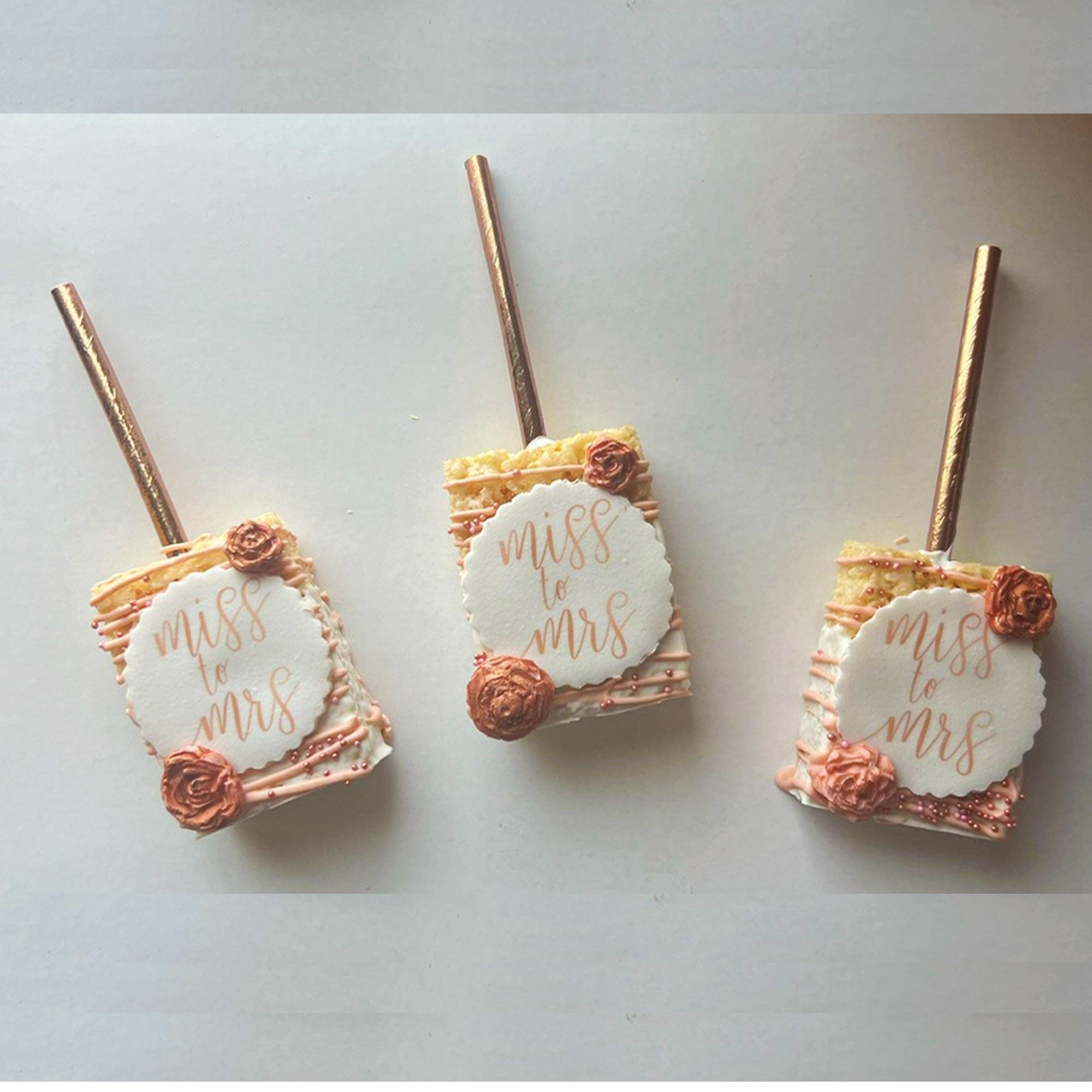 Chocolate Covered Miss to Mrs. Bridal Shower Rice Krispy Treats - Etsy