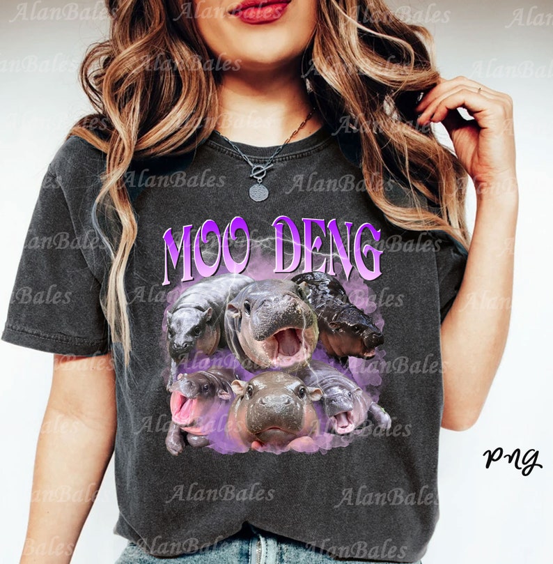 Moo Deng Bootleg PNG, Digital Download, Baby Hippo Png, Moo Deng PNG ...