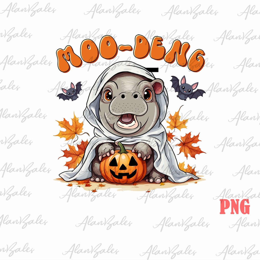 Boo Deng Png, Moo Deng Halloween Png, Cute Moo Deng Png, Pumpkin Moo ...