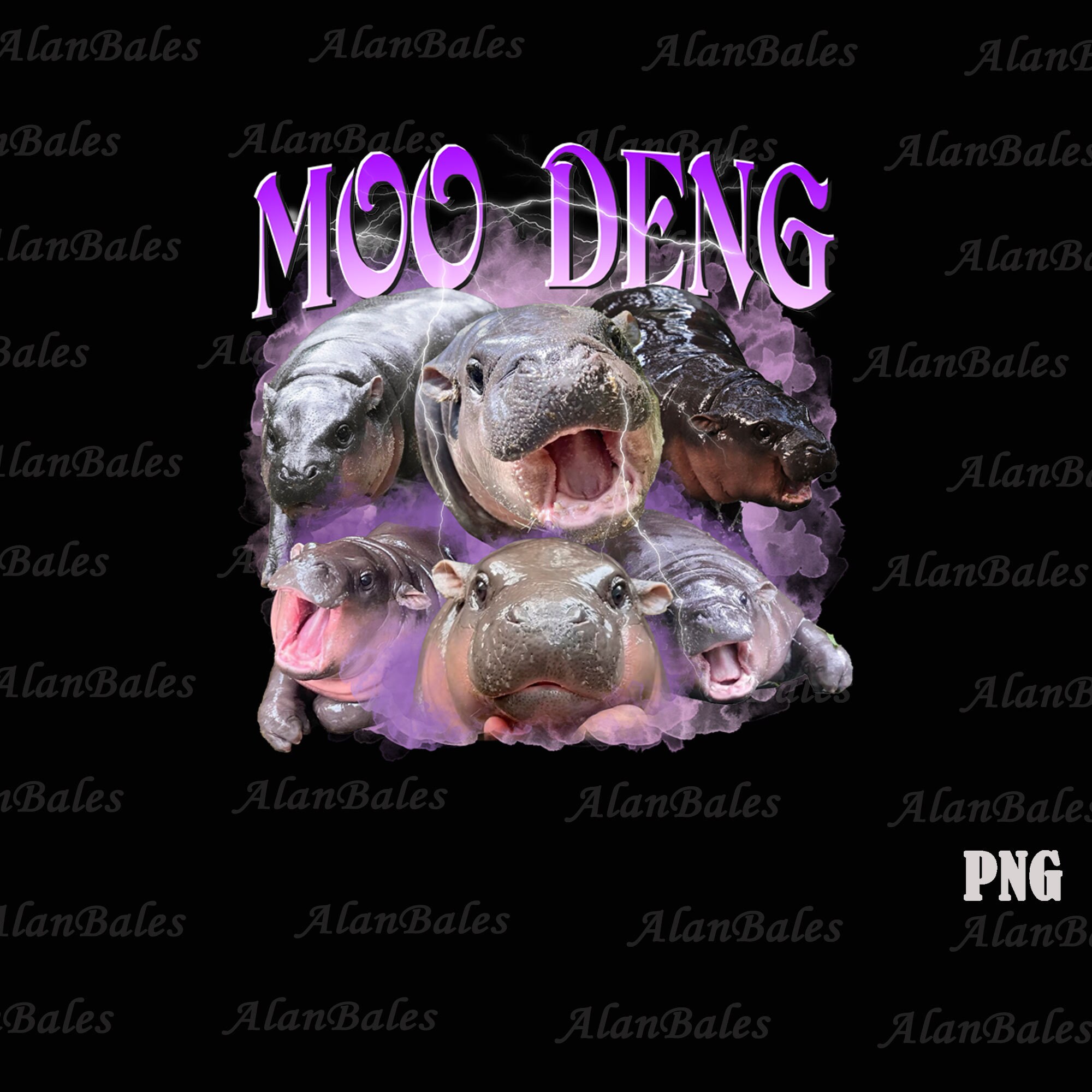 Moo Deng Bootleg PNG, Digital Download, Baby Hippo Png, Moo Deng PNG ...