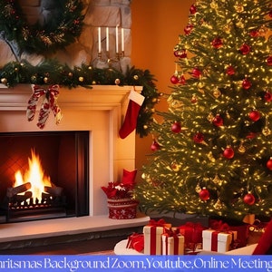 Christmas Zoom Background, Festive Virtual Backdrop for Zoom, Teams and ...