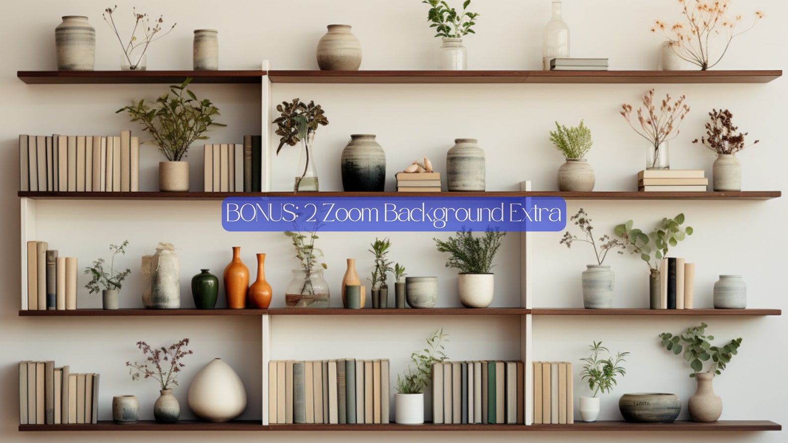 Brown Bookshelf Virtual Background , Cozy Home Office , Background Zoom ...