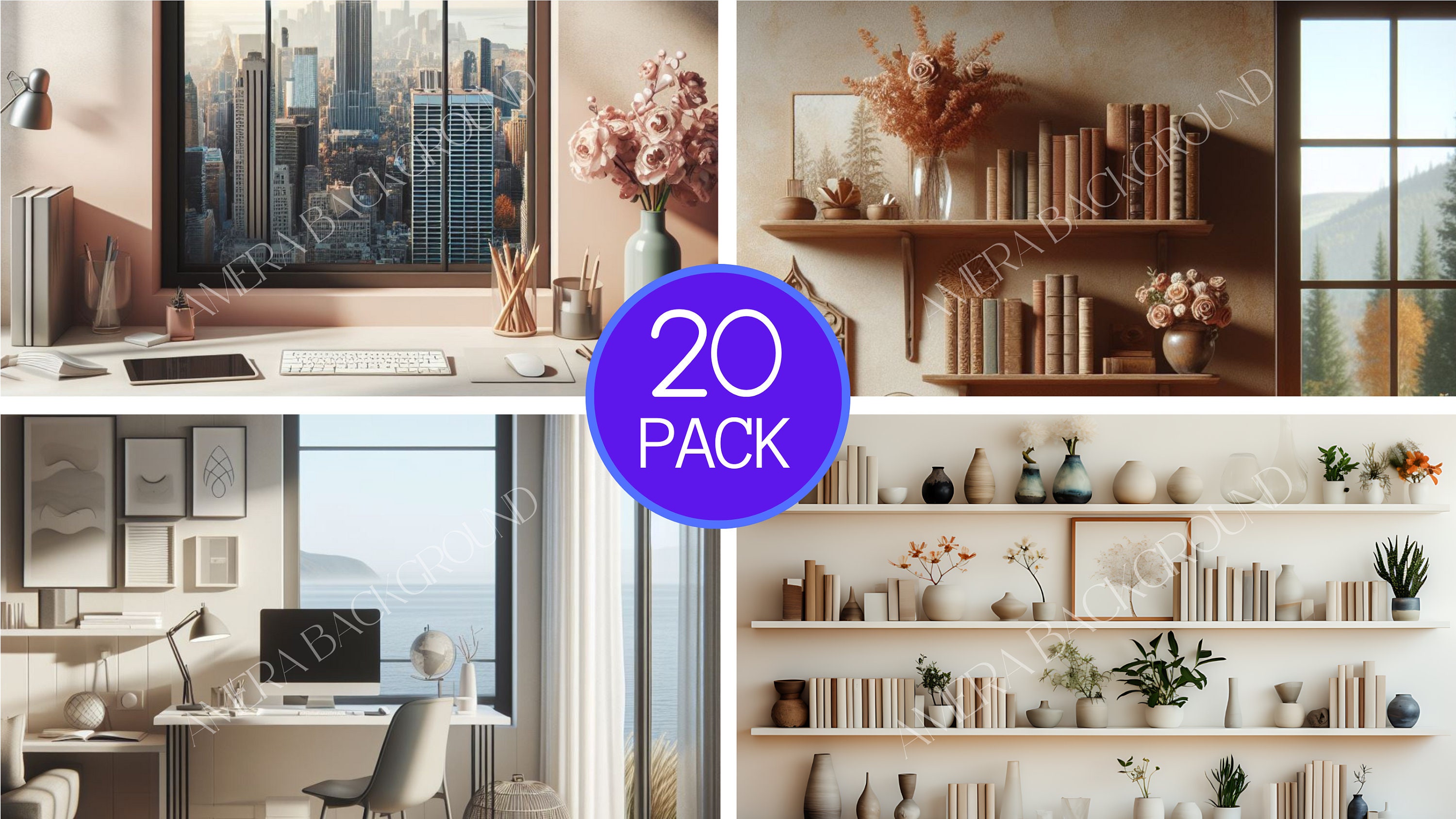Set of 20 Cozy Home Office Zoom Backgrounds,ideal for Online Meetings ...