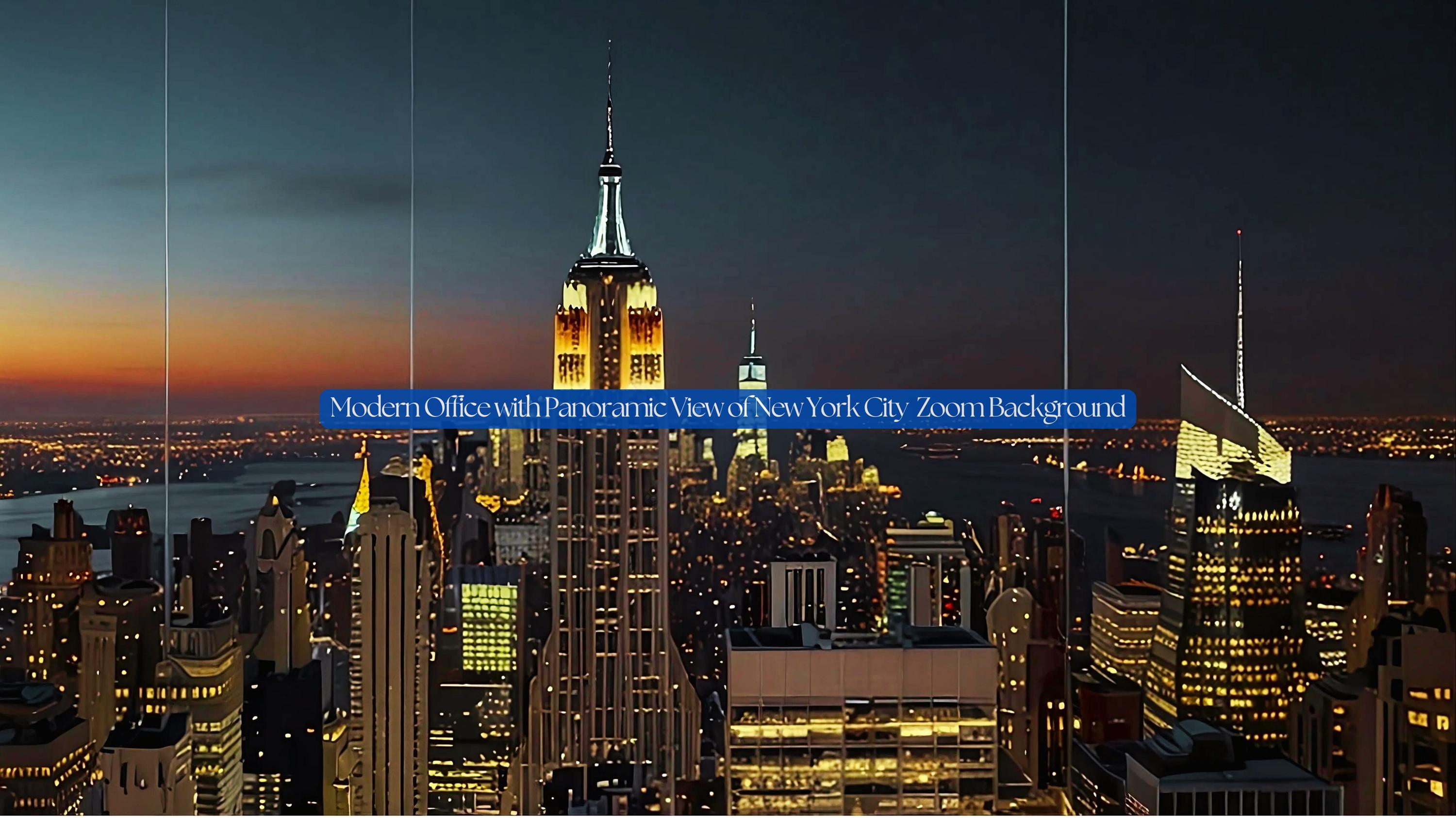 Modern Office Zoom Background With Panoramic View of New York City ...