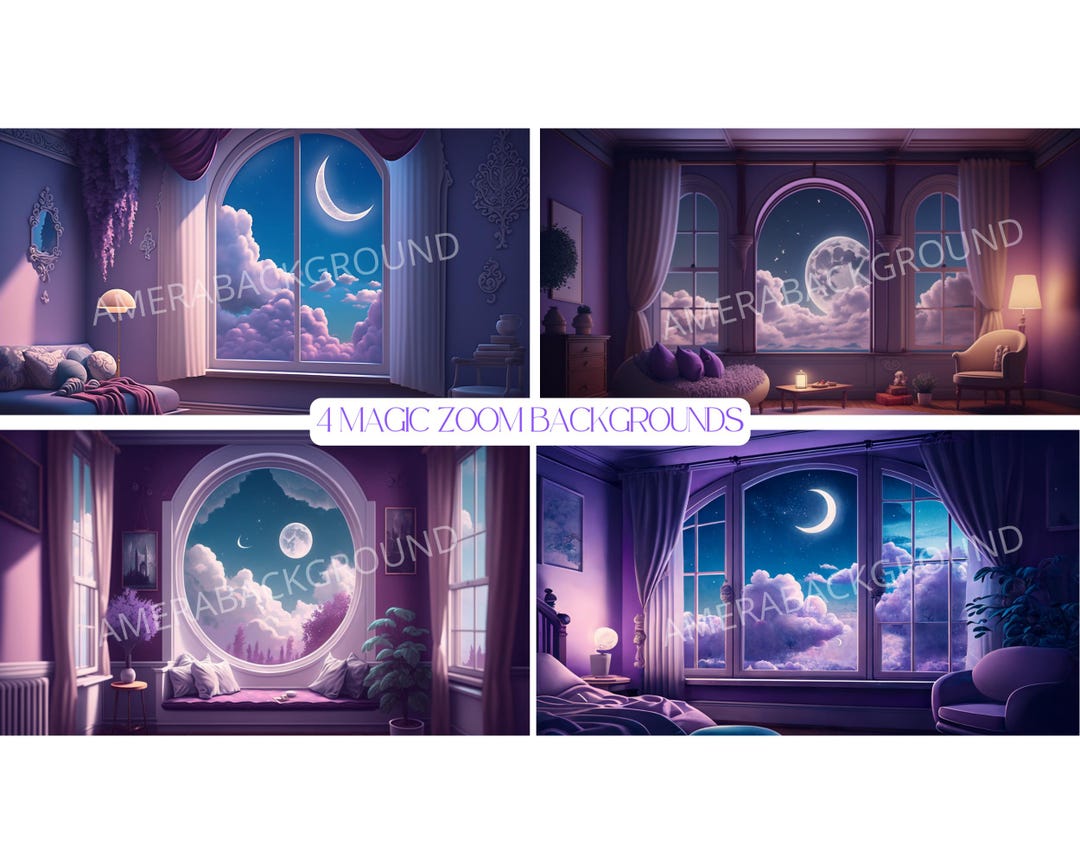 Moon and Cloud Zoom Backgrounds, Dreamy Virtual Meeting Backdrops ...