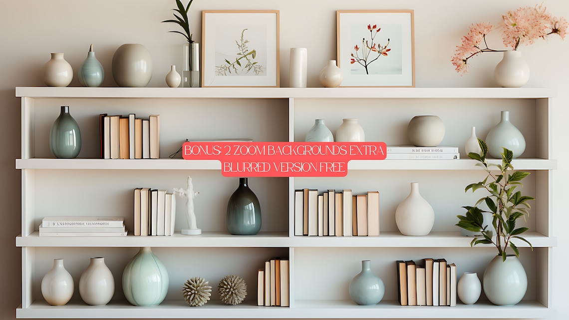 Bookshelf Virtual Background , Cozy Home Office , Background Zoom ...