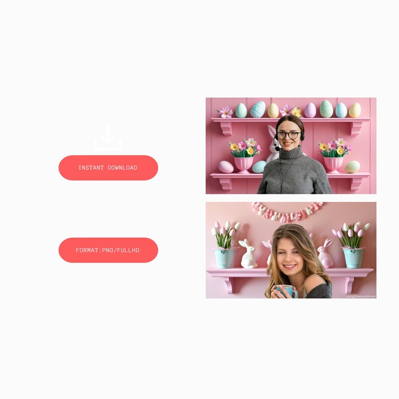 Easter Virtual Background , Pastel Eggs for Zoom & Twitch ,spring Home ...