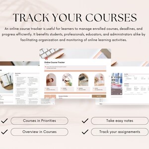 Online Course Tracker Notion Template Coursecreator Digital Product ...