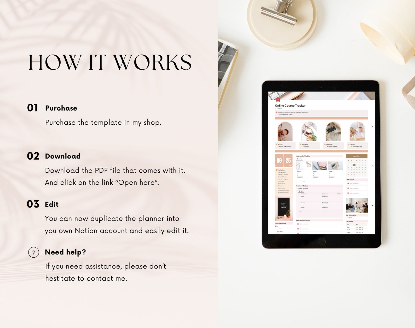 Online Course Tracker Notion Template Coursecreator Digital Product ...