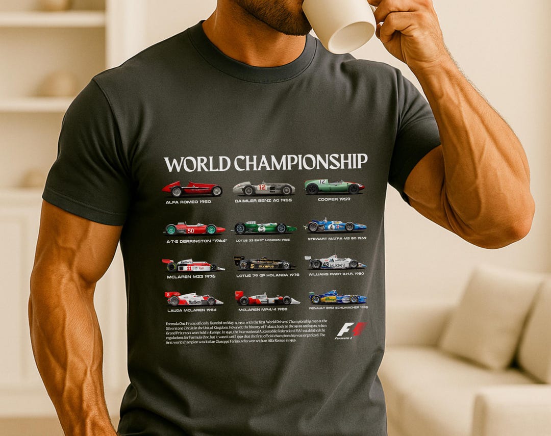Formula 1 Tshirt, F1 World Championship, Racing Tshirt, Comfort Colors ...