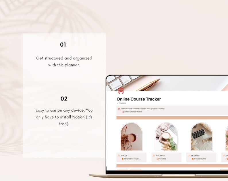 Online Course Tracker Notion Template Coursecreator Digital Product ...