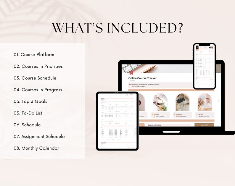 Online Course Tracker Notion Template Coursecreator Digital Product ...