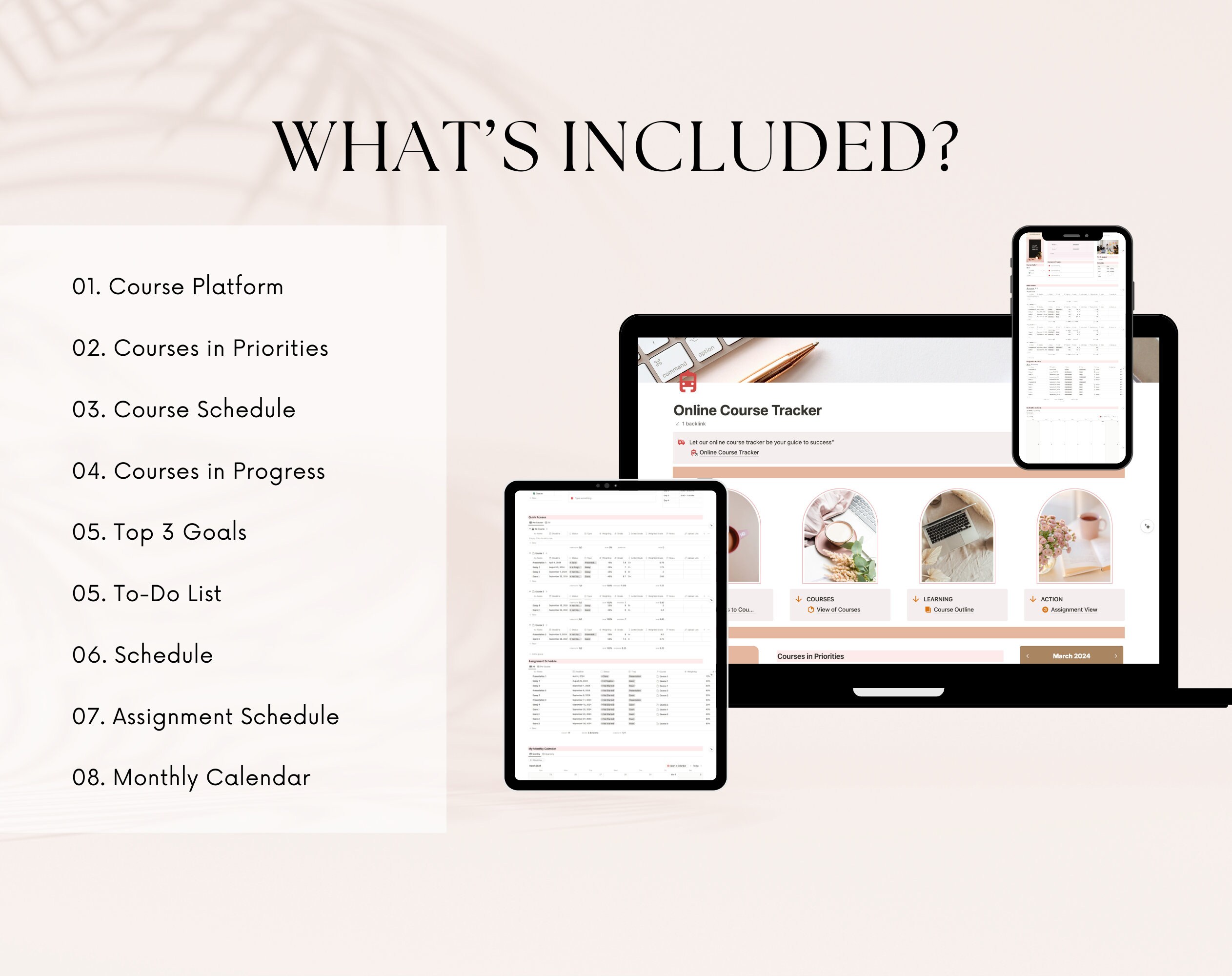 Online Course Tracker Notion Template Coursecreator Digital Product ...