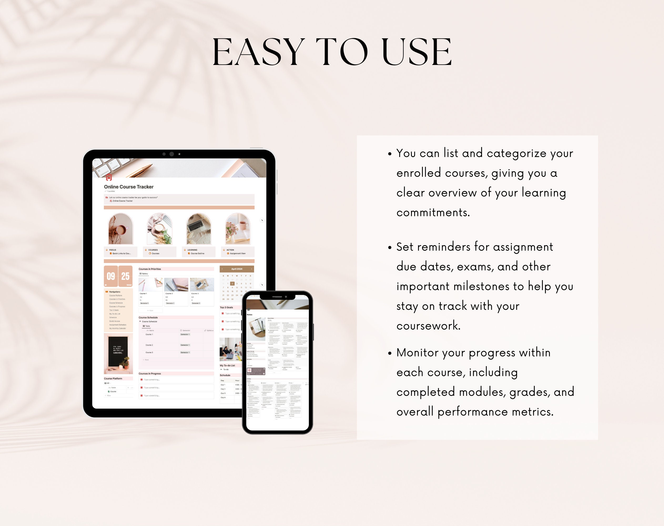 Online Course Tracker Notion Template Coursecreator Digital Product ...