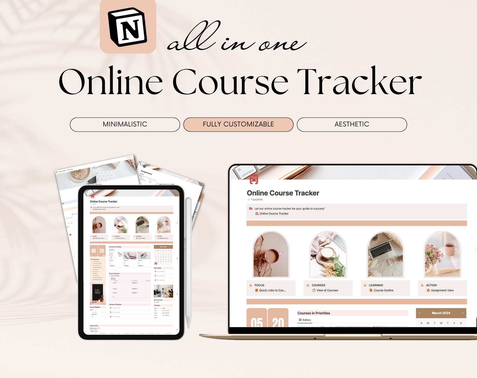 Online Course Tracker Notion Template Coursecreator Digital Product ...
