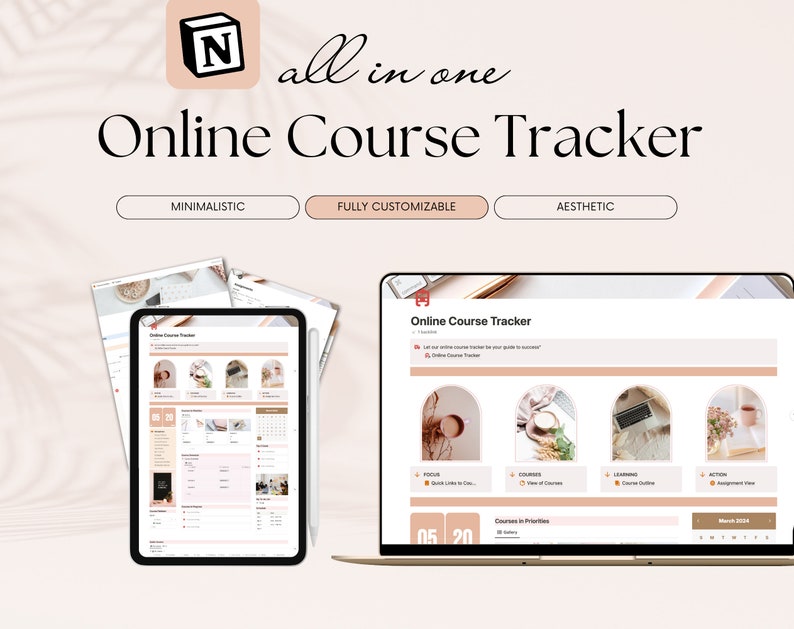 Online Course Tracker Notion Template Coursecreator Digital Product ...