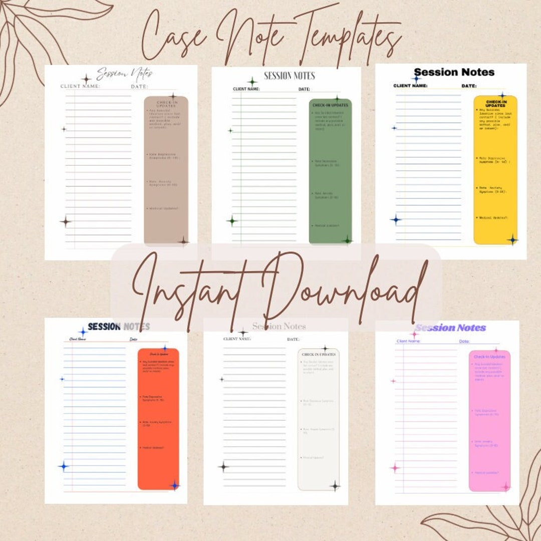 Case Note Templates - Etsy