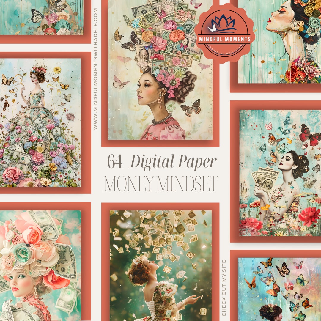 Attract Prosperity With Vibrant Money Mindset Digital Papers - Instant ...