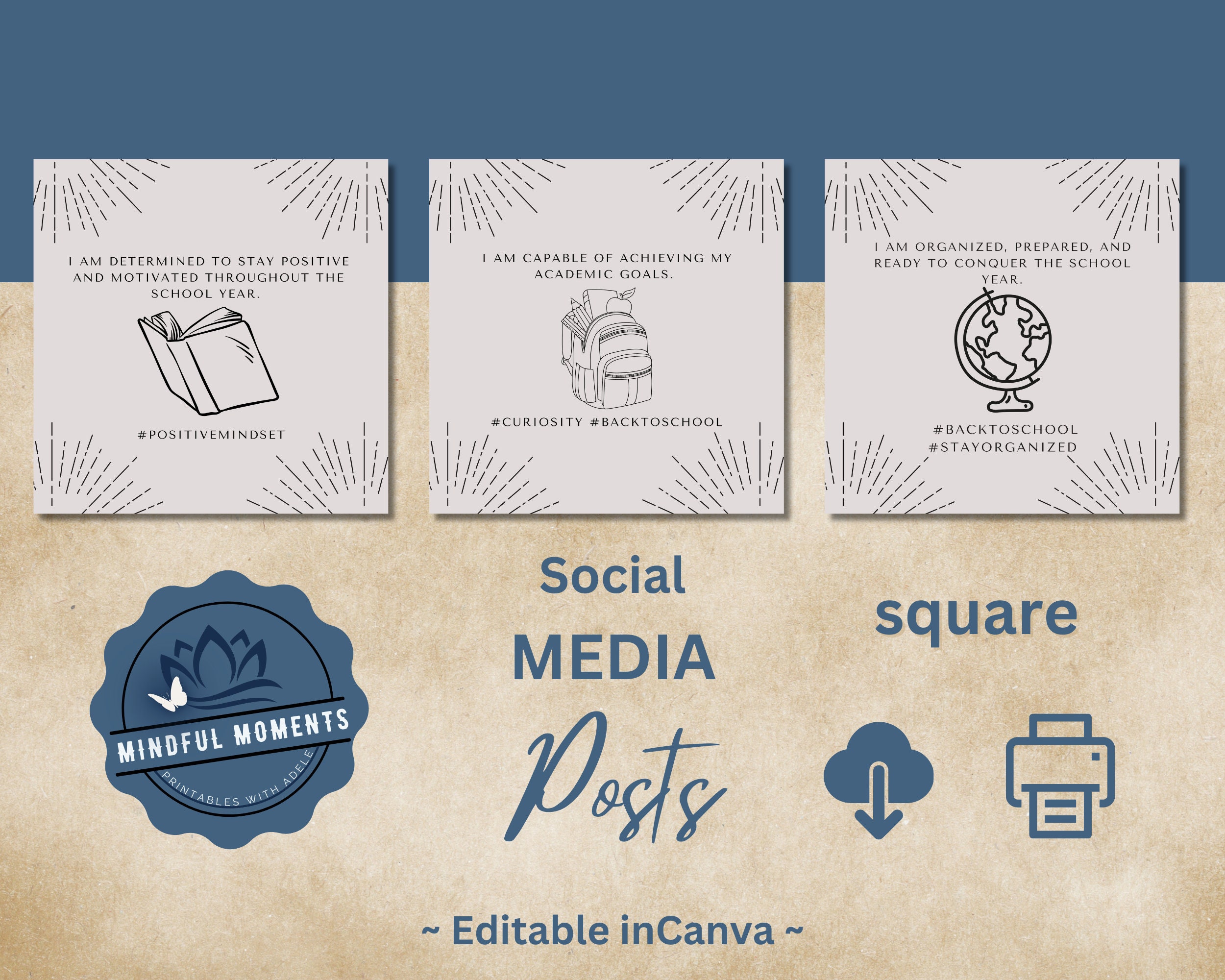 Editable Back to School Social Media Posts | Canva Templates | Square ...