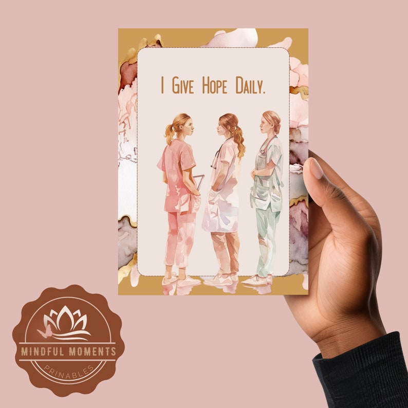 Printable Affirmation Card Deck for Health Care Workers Mindful Moments ...