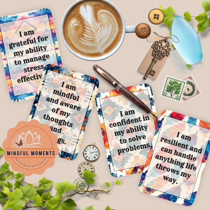 Stress Reduce Affirmation Cards - Instant Download - Printable Cards ...