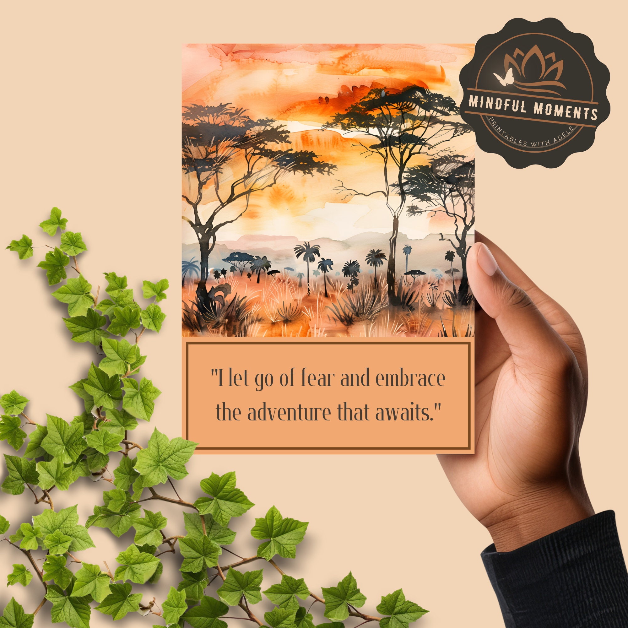 Safari Themed Affirmation Cards - Printable – Digital Downloads ...