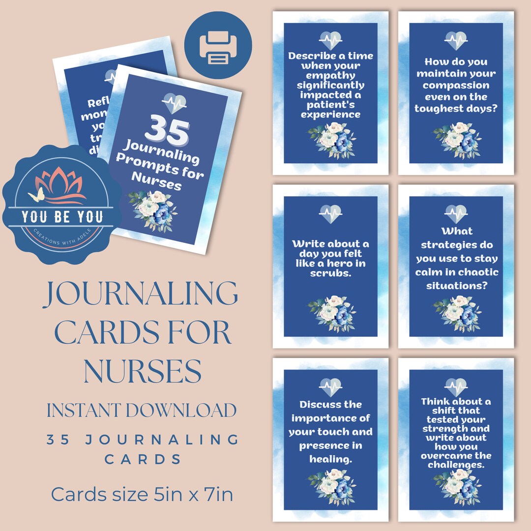 Nursing Reflection Journaling Cards Digital Download, Support for ...