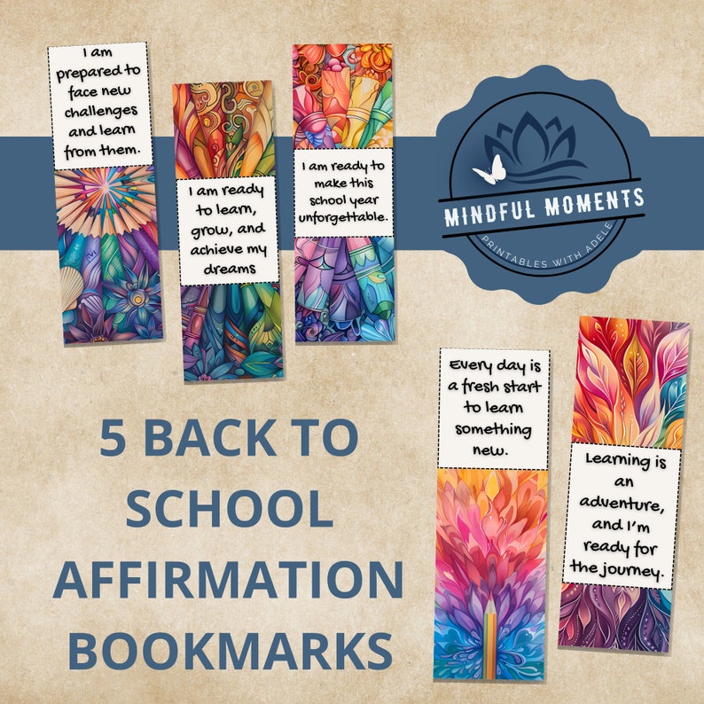 Back to School Affirmation Bookmarks | Printable & Editable in Canva ...