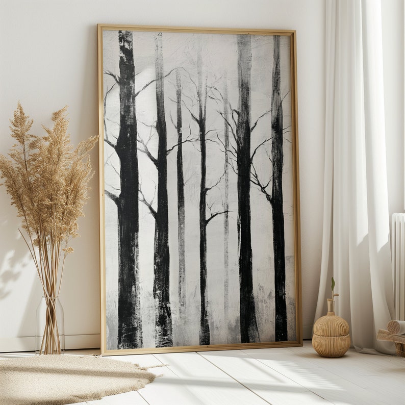 Gloomy Forest Poster Tree Clipart Nature Poster Watercolor Clipart ...