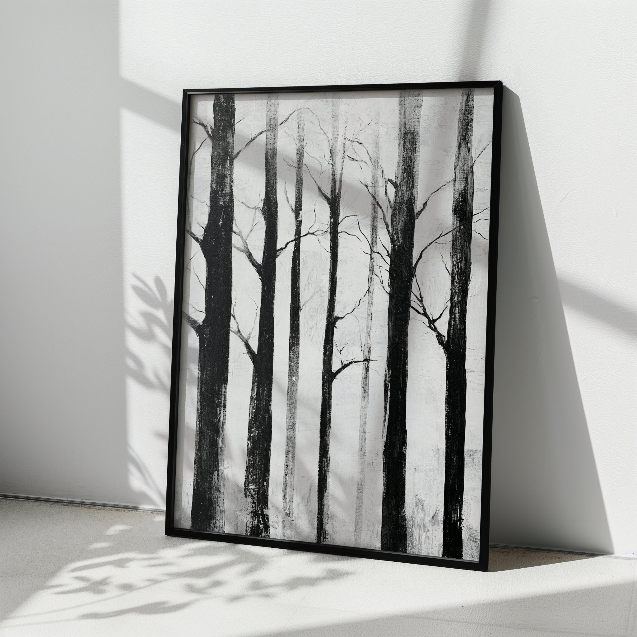 Gloomy Forest Poster Tree Clipart Nature Poster Watercolor Clipart ...